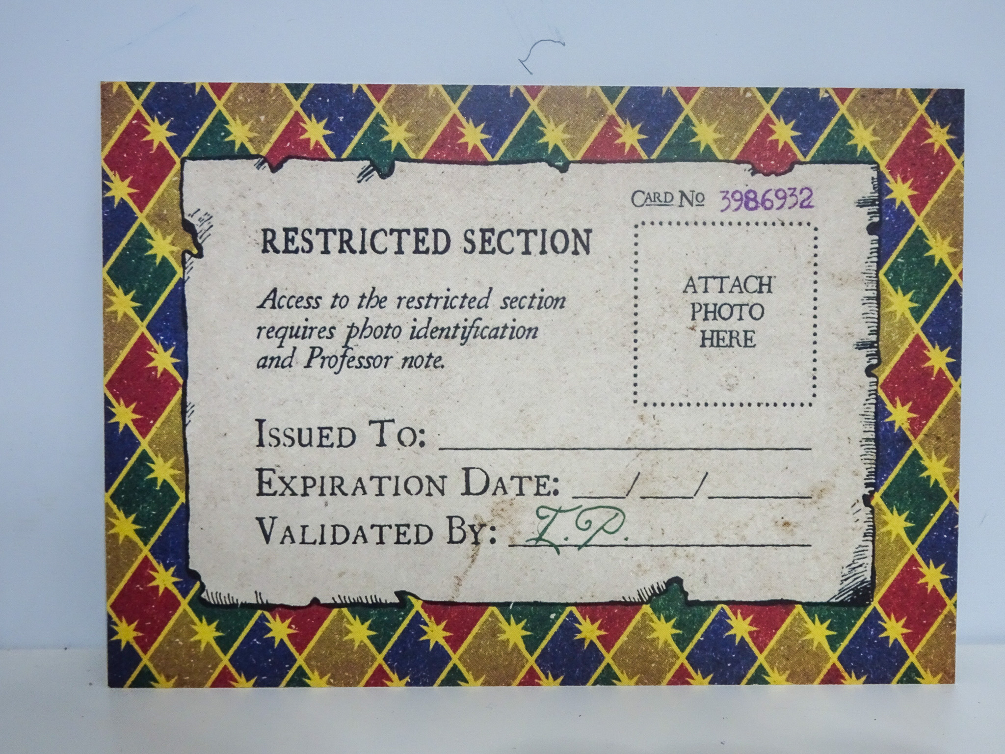 Hogwarts Set - Library Card, Hall Pass & Schedule - JALien Curiosities ...