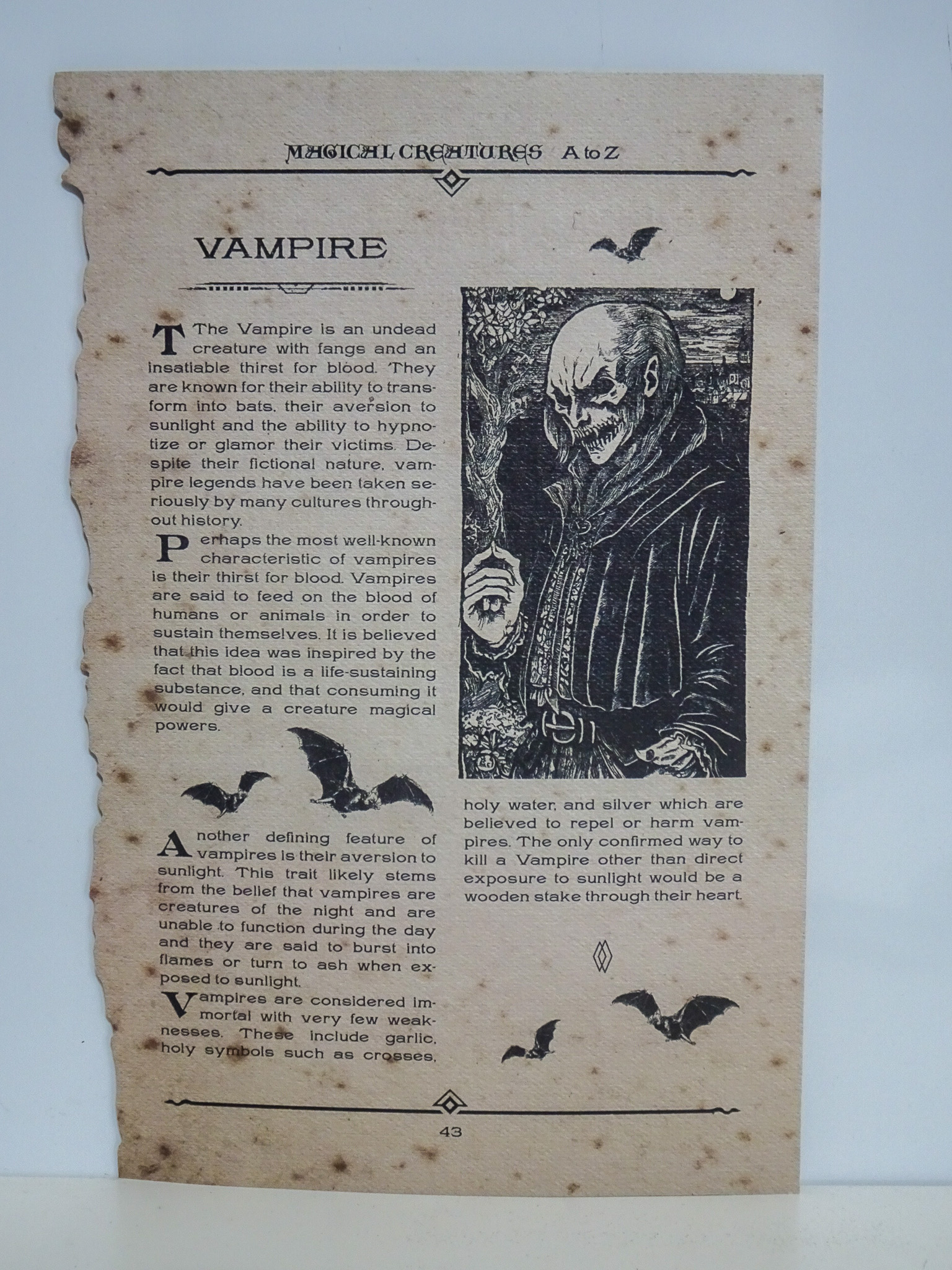 Magical Creatures A-Z Pages Vampire & Vila - JALien Curiosities ...